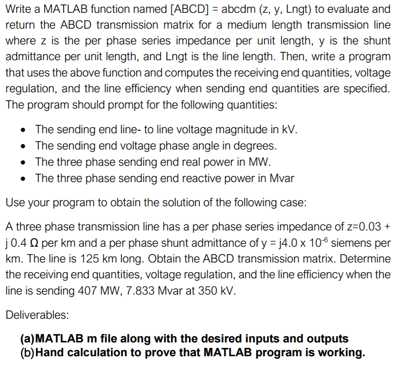 Solved This is Power System Analysis class, please (a)MATLAB | Chegg.com