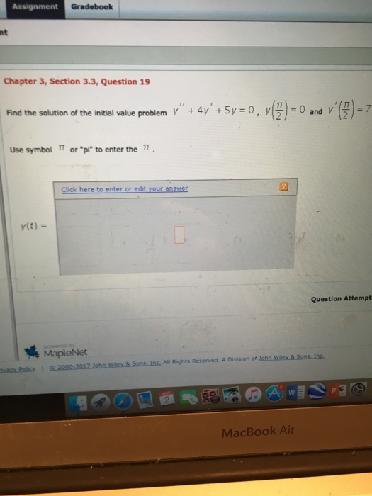 Solved Assignment Gradebook Chapter 3, Section 3.3, Question | Chegg.com