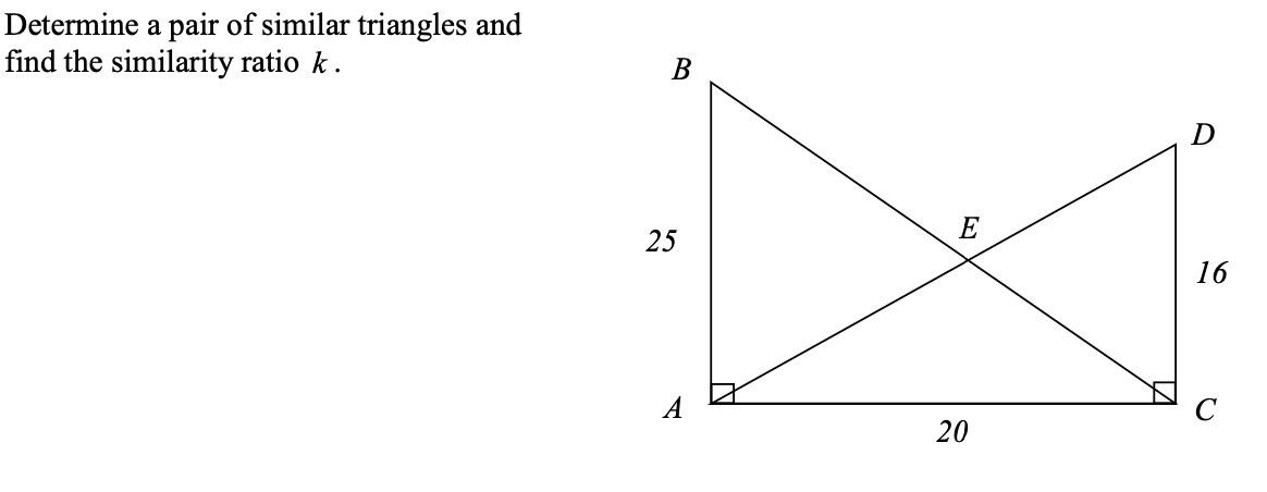 Solved Determine a pair of similar triangles and find the | Chegg.com