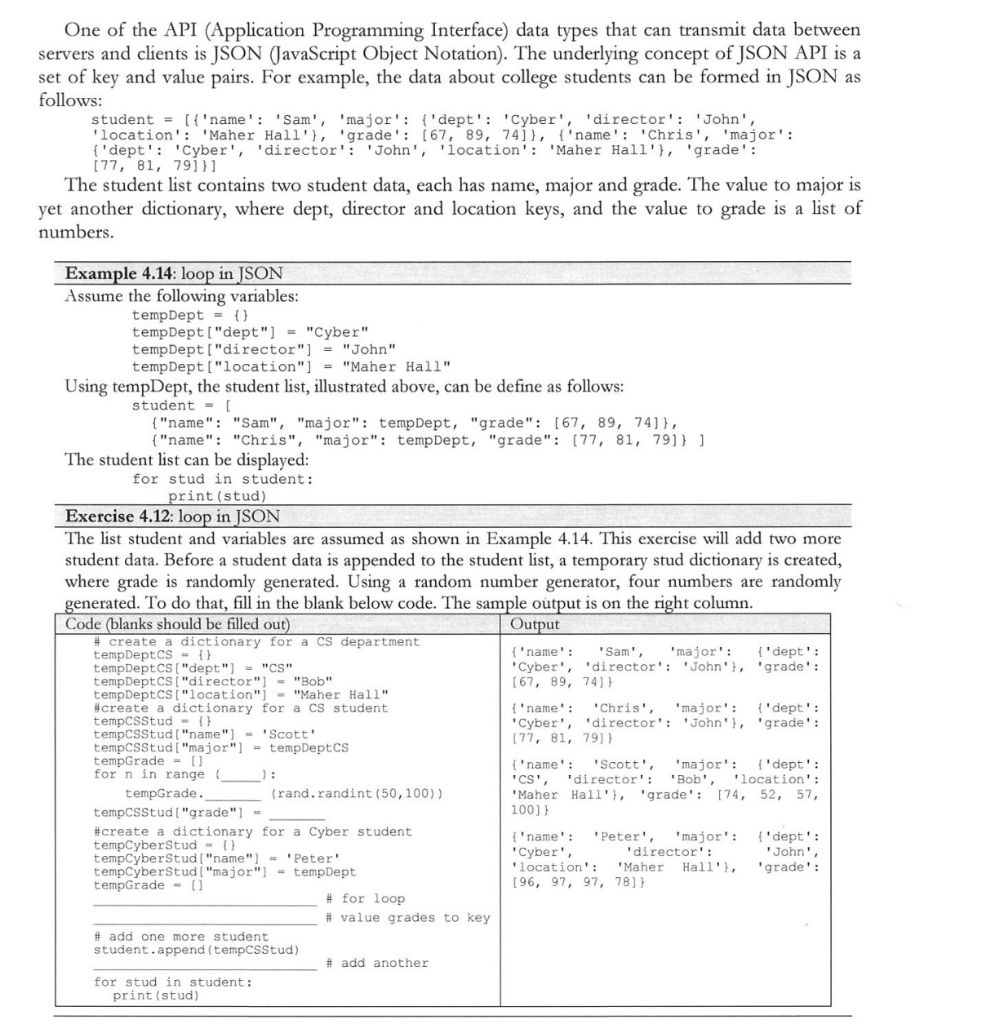 Solved I need help with exercise 4.12 , and exercise 4.13 | Chegg.com