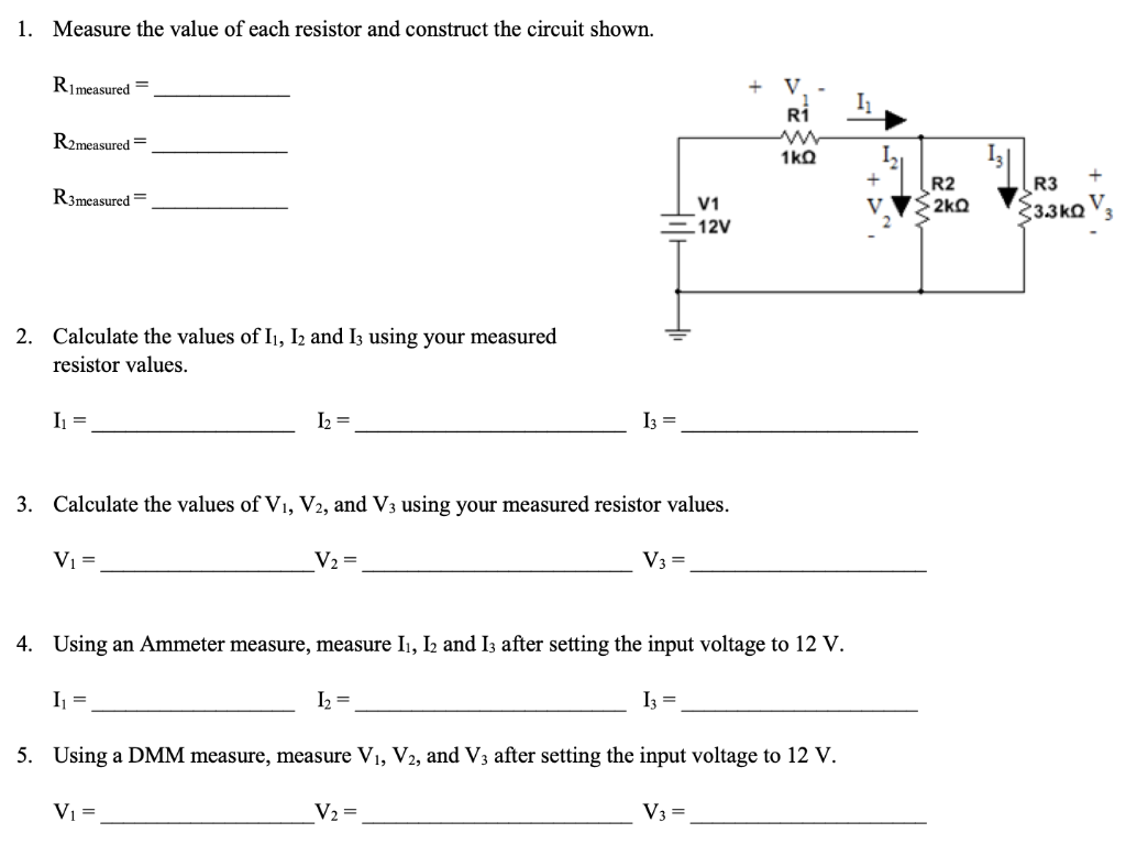 Solved 1. Measure the value of each resistor and construct | Chegg.com