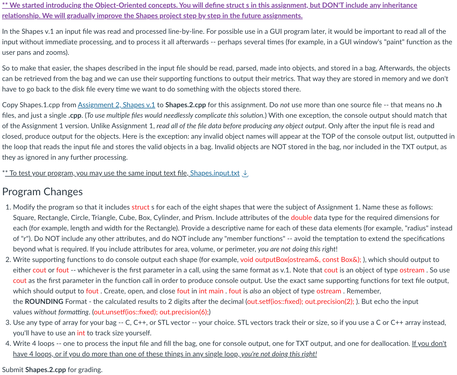 Solved Shapes.1.cpp#include #include #include #include | Chegg.com