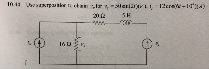 Solved 10.44 Use superposition to obtain vx for | Chegg.com