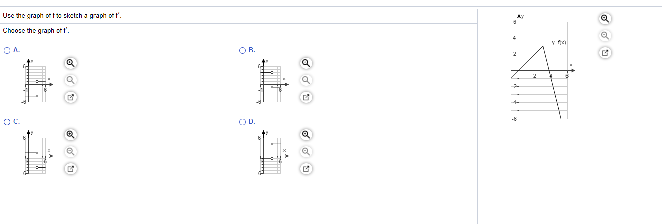 Solved Ay Use the graph off to sketch a graph off'. Choose | Chegg.com
