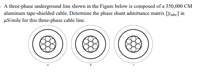 Solved A three-phase underground line shown in the Figure | Chegg.com