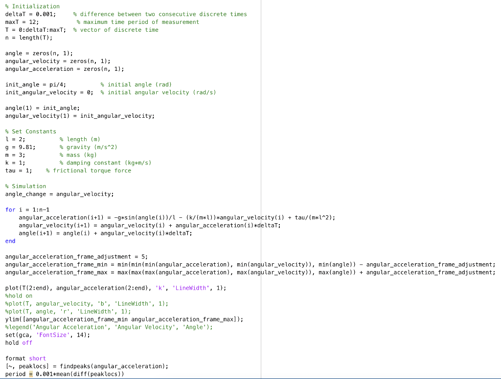 Develop a model of the pendulum assuming | Chegg.com