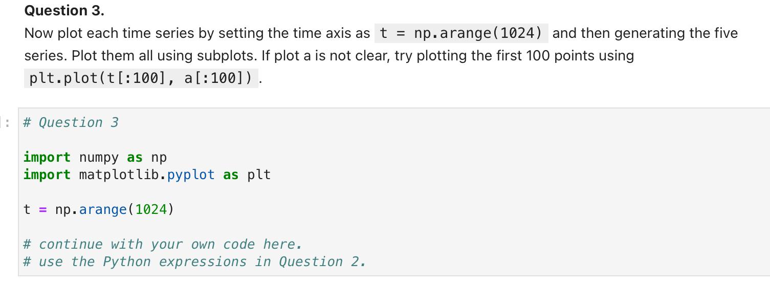 Question 3. Now plot each time series by setting the | Chegg.com