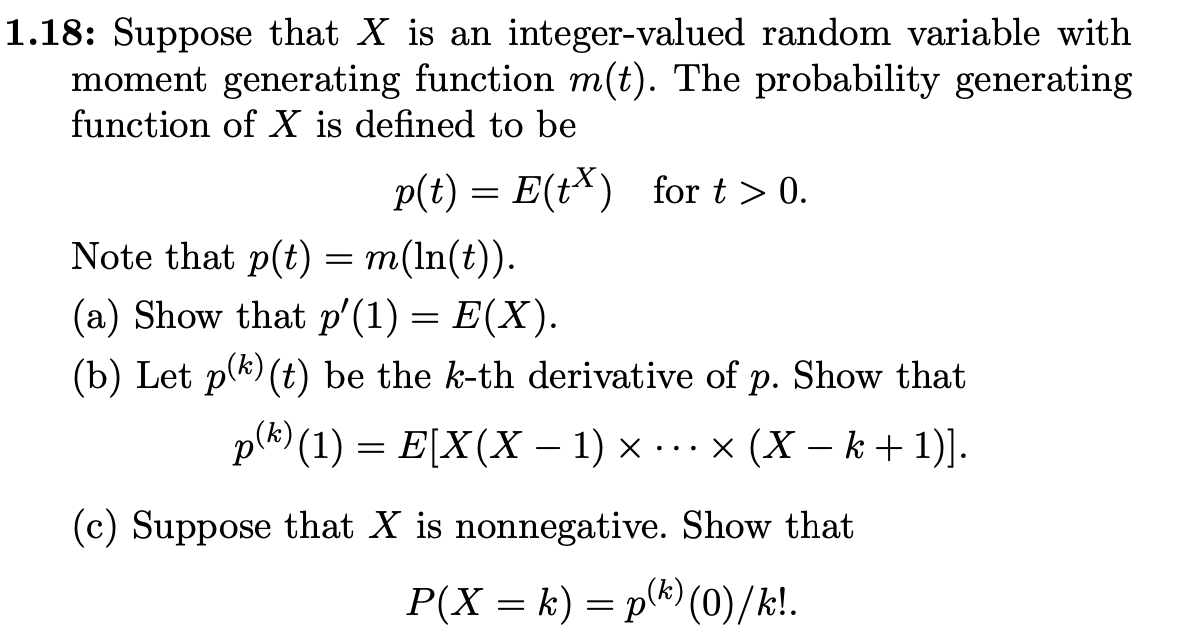 18 Suppose That X Is An Integer Valued Random 