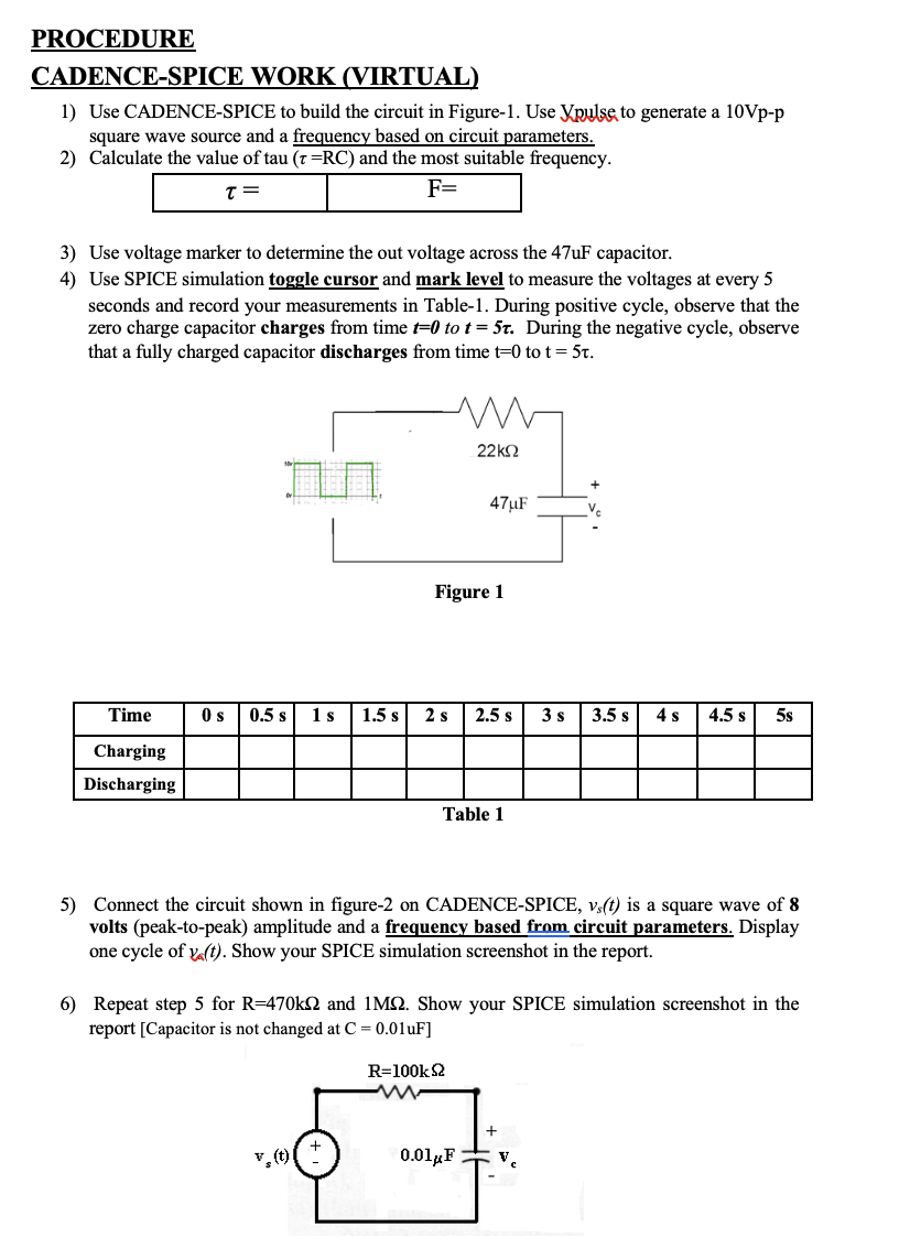Solved PROCEDURE CADENCE-SPICE WORK (VIRTUAL) 1) Use | Chegg.com