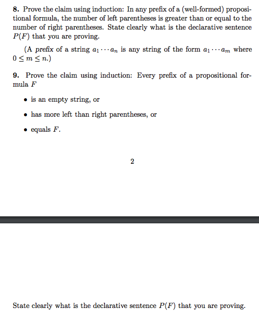 8. Prove the claim using induction: In any prefix of | Chegg.com