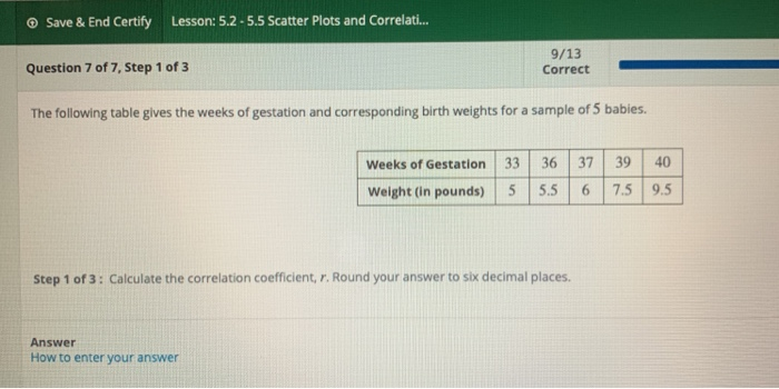 Solved O Save & End Certify Lesson: 5.2-5.5 Scatter Plots | Chegg.com