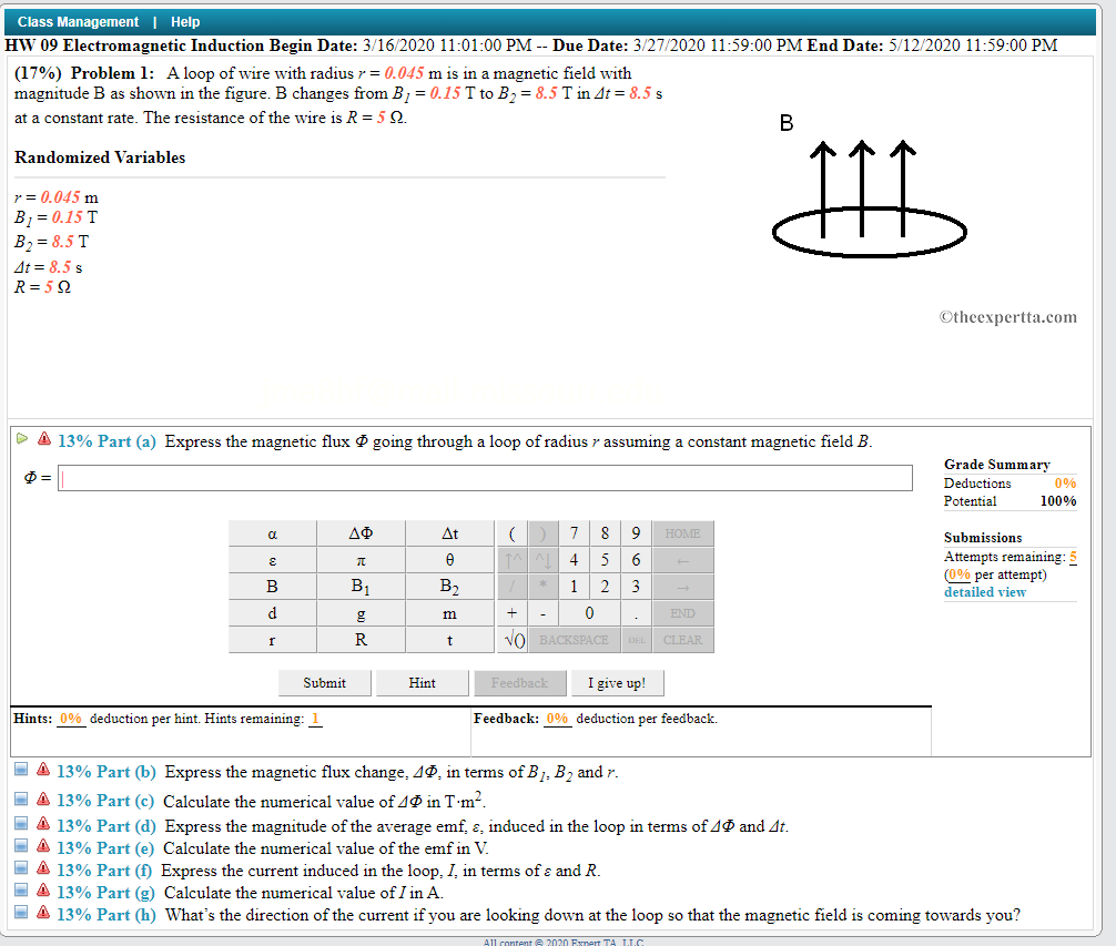 Solved Class Management | Help HW 09 Electromagnetic | Chegg.com
