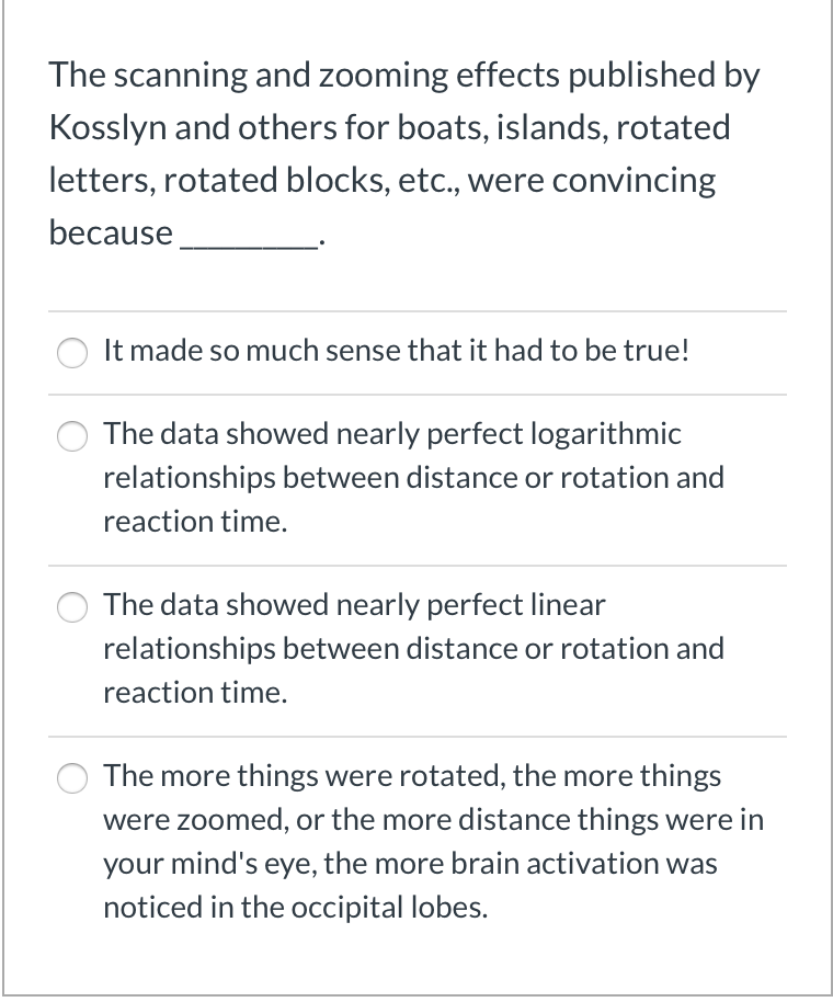 Solved The scanning and zooming effects published by Kosslyn | Chegg.com