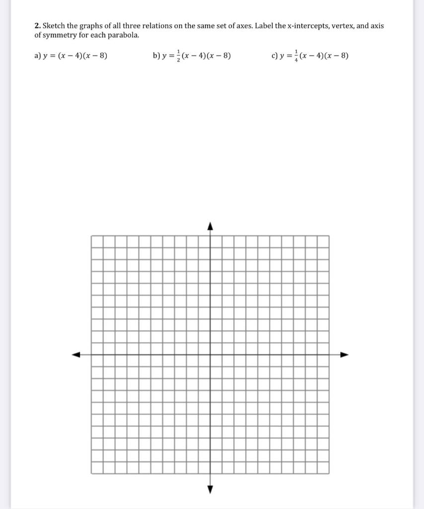 Solved 4.5 Factored Form Worksheet #1 MPM2D Jensen 1. Sketch | Chegg.com