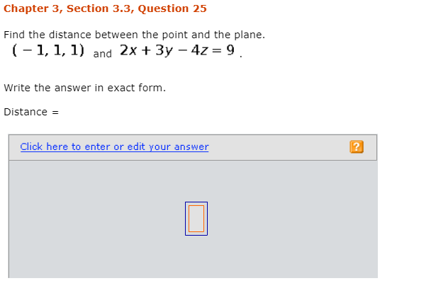 Solved Chapter 3, Section 3.3, Question 25 Find the distance | Chegg.com