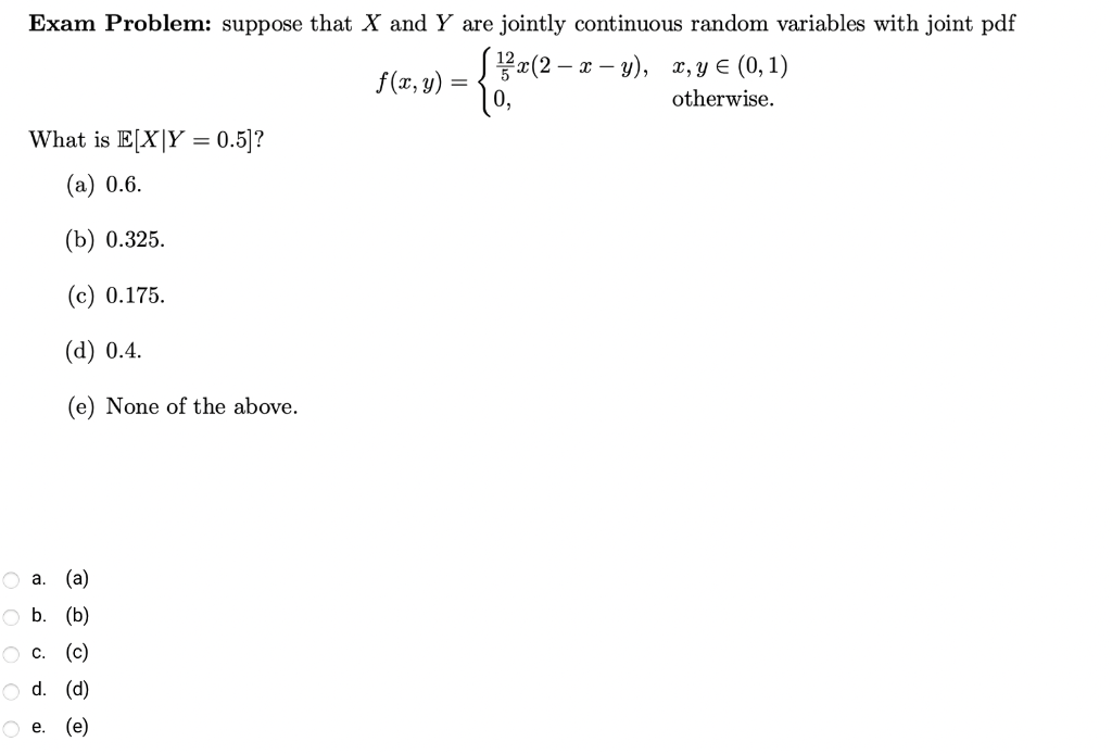 Solved Exam Problem: suppose that X and Y are jointly | Chegg.com
