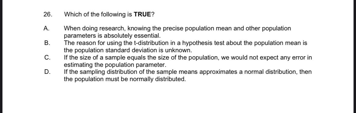 Solved Which of the following is TRUE?A. ﻿When doing | Chegg.com