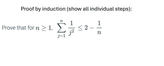 Solved Proof by induction (show all individual steps):Prove | Chegg.com