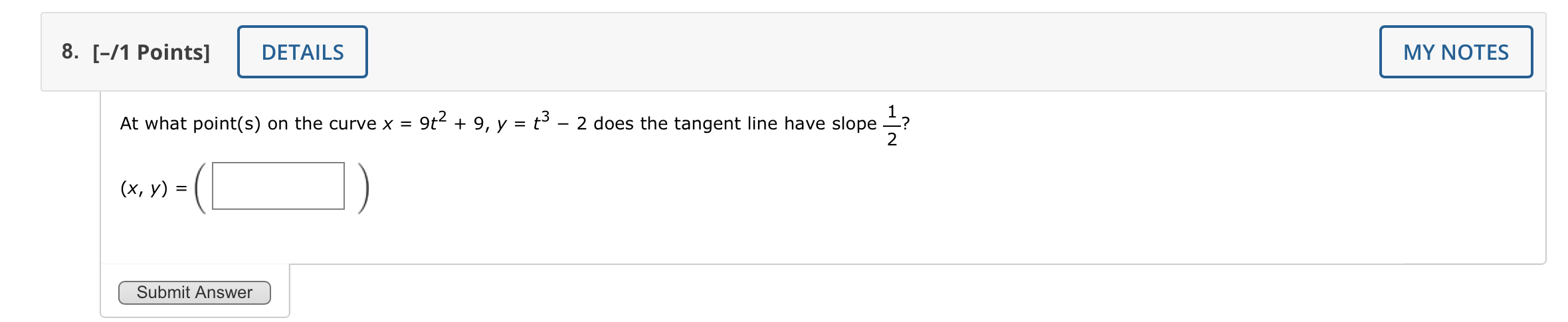 Solved At what point(s) on the curve x=9t2+9,y=t3−2 does the | Chegg.com