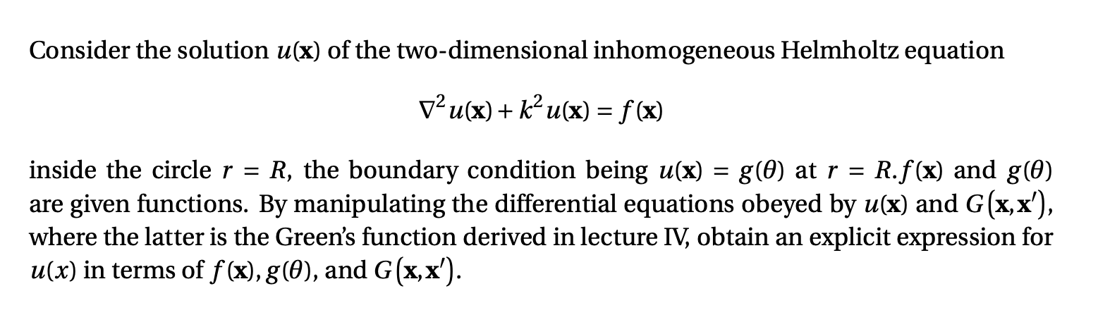 Solved Consider the solution u(x) of the two-dimensional | Chegg.com