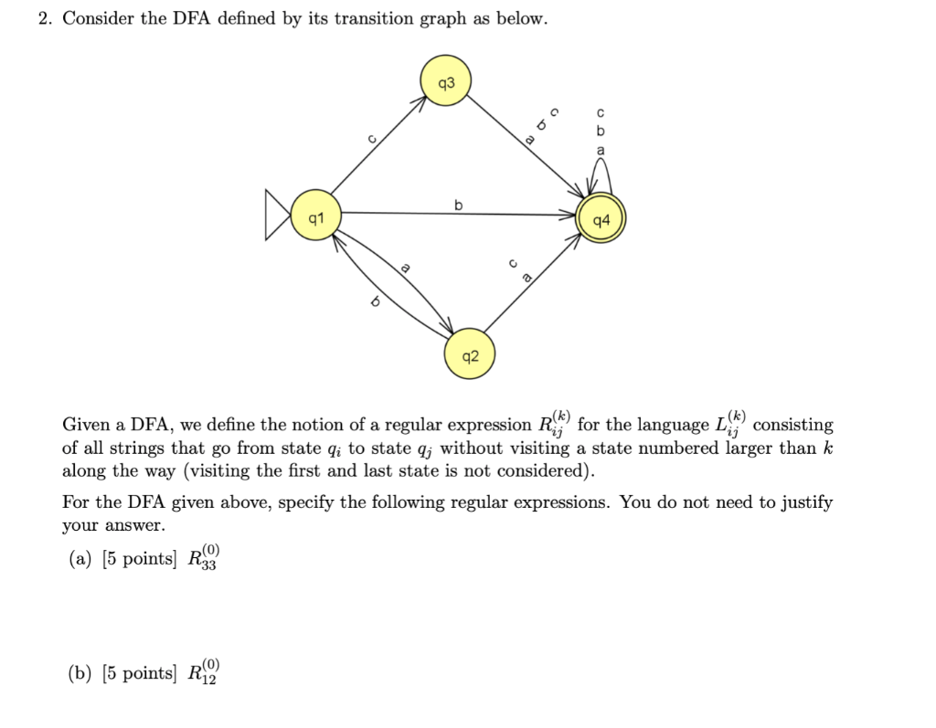 Solved 2. Consider the DFA defined by its transition graph | Chegg.com