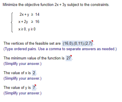 Solved Minimize the objective function 2x+3y subject to the | Chegg.com