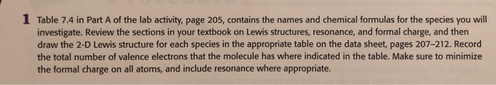 Solved 1 Table 7.4 in Part A of the lab activity, page 205, | Chegg.com