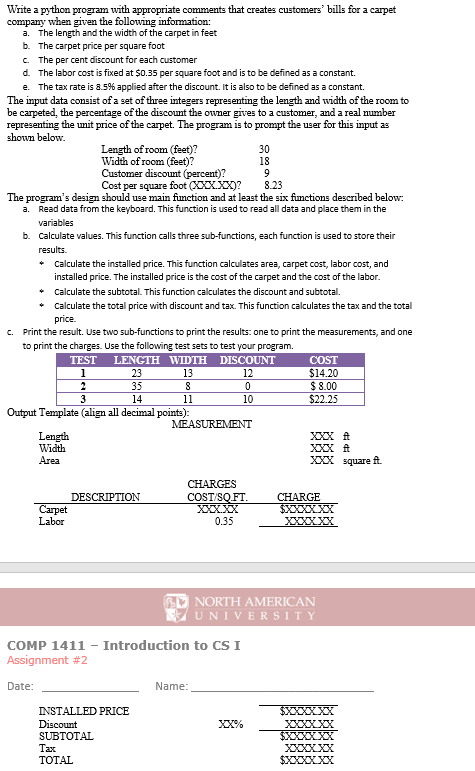 Solved 18 Write a python program with appropriate comments | Chegg.com