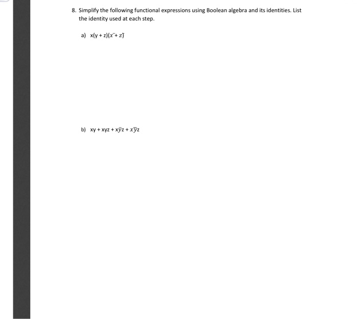 Solved 7 Create Kmaps Simplify Following Functions Using Kmap Method Leave Sum Products Form 