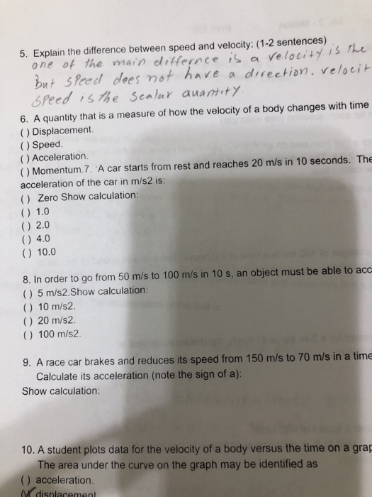 Difference Between Speed And Velocity
