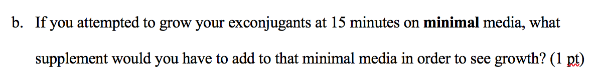 Solved 4. You've run an interrupted mating conjugation | Chegg.com