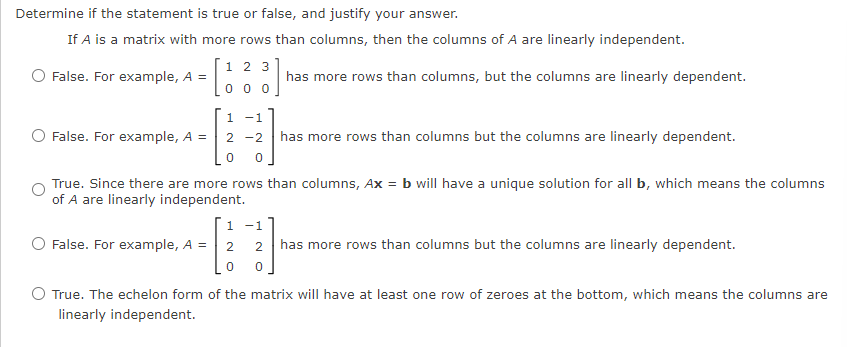 Solved Determine if the statement is true or false, and | Chegg.com