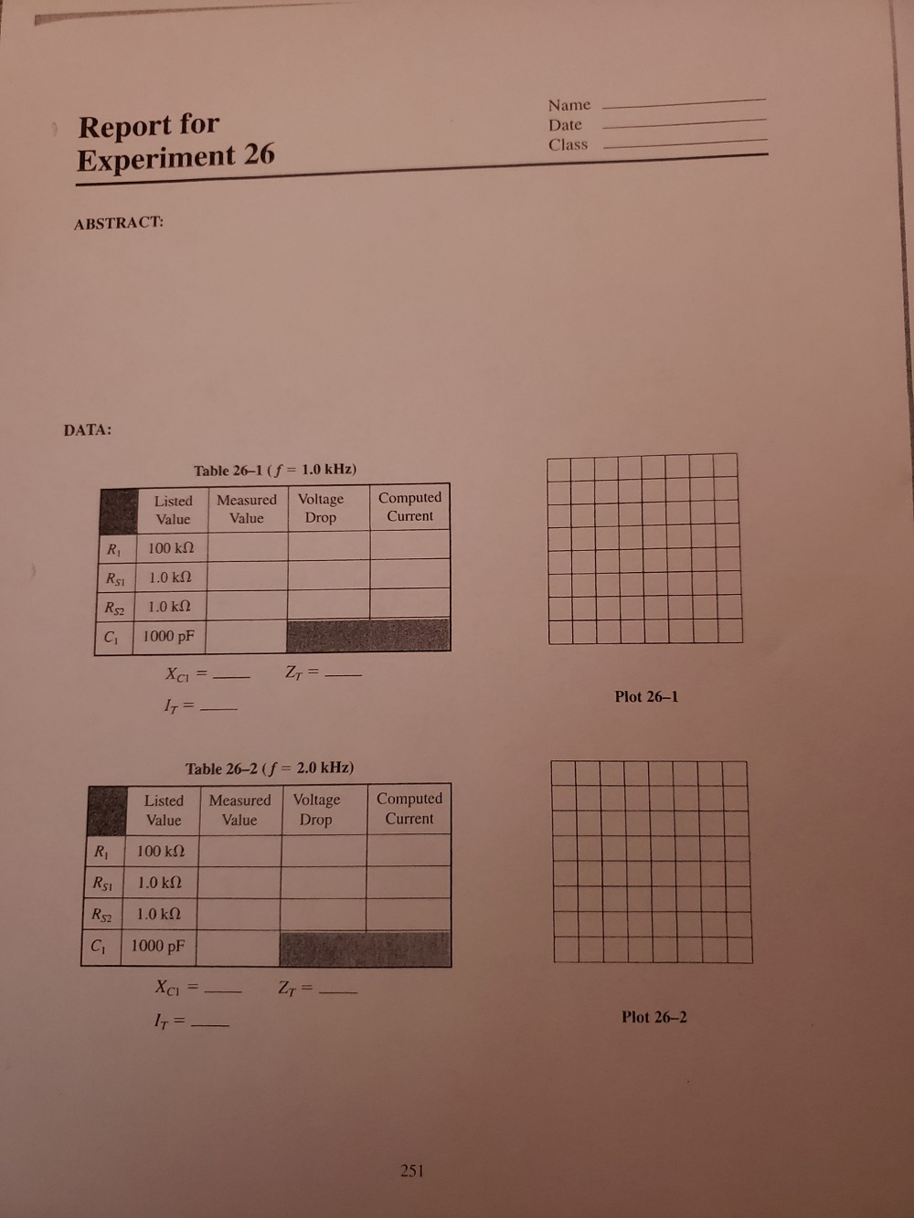 Solved Series RC Lab #12 Circuits PROCEDURE: Measure the | Chegg.com