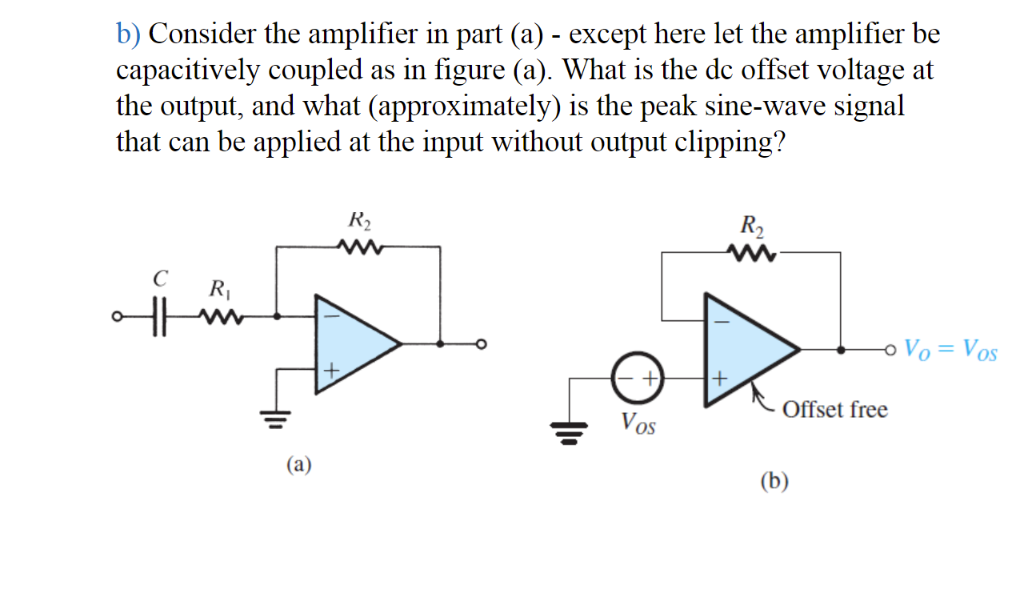 Solved b) Consider the amplifier in part (a) - except here | Chegg.com