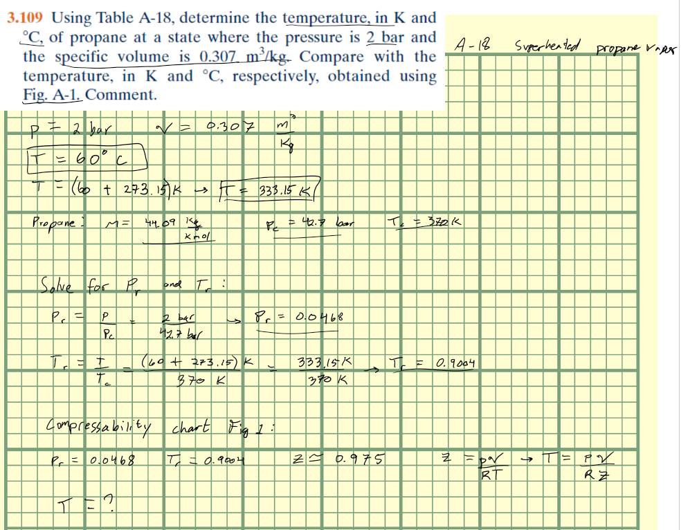 Solved - 18 Superheated propane vapor 3.109 Using Table | Chegg.com