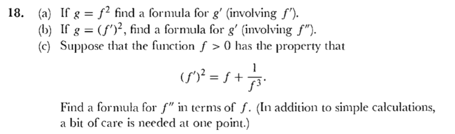 Solved 18. (a) Ifg - f' find a formula for g' (involving | Chegg.com