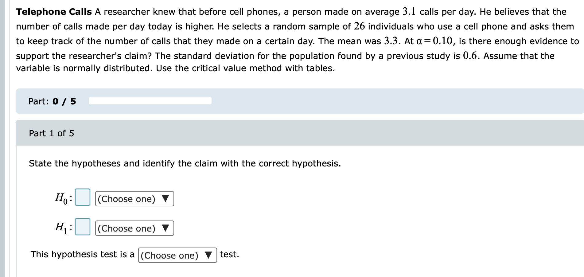 Solved Telephone Calls A researcher knew that before cell | Chegg.com