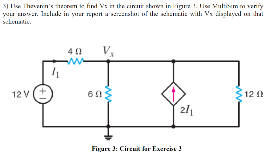 Solved 3) Use Thevenin's theorem to find Vx in the circuit | Chegg.com