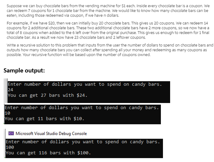 Solved Suppose we can buy chocolate bars from the vending | Chegg.com