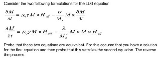 Solved Consider the two following formulations for the LLG | Chegg.com