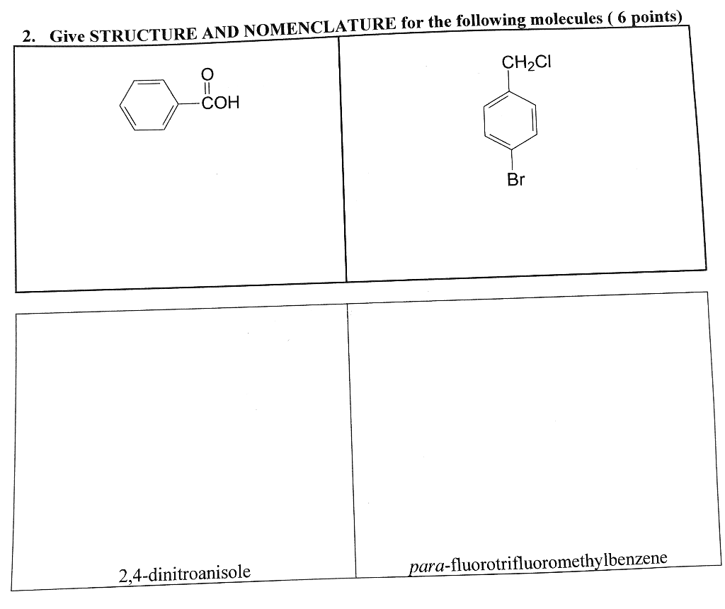 Solved 2. Give STRUCTURE AND NOMENCLATURE for the following | Chegg.com