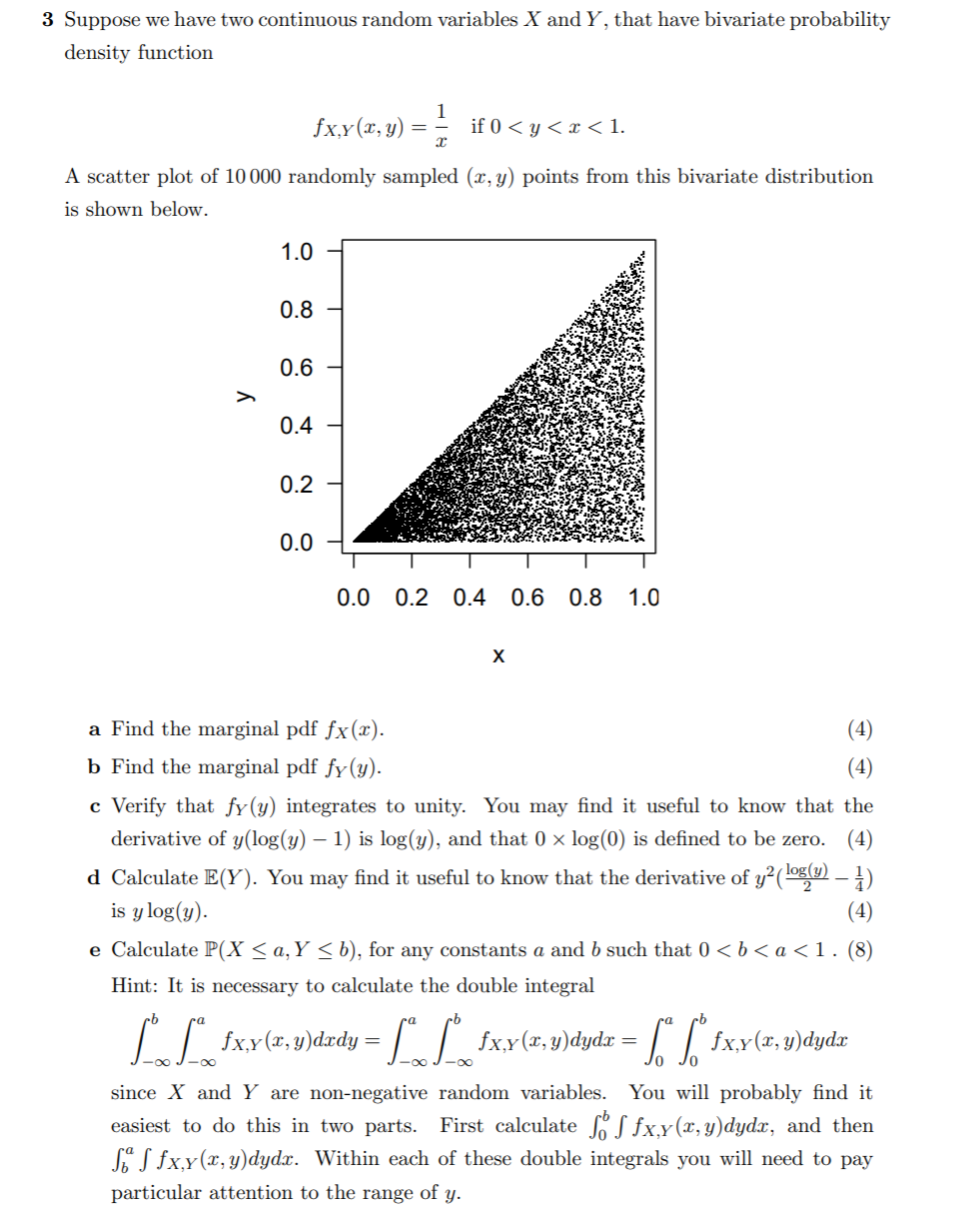 Solved 3 Suppose we have two continuous random variables X | Chegg.com