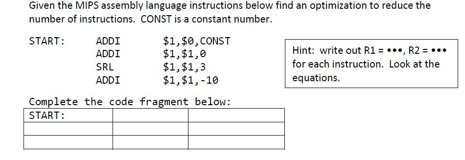 Given the MIPS assembly language instructions below | Chegg.com