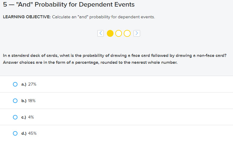 Solved 5 — "And" Probability for Dependent Events LEARNING | Chegg.com