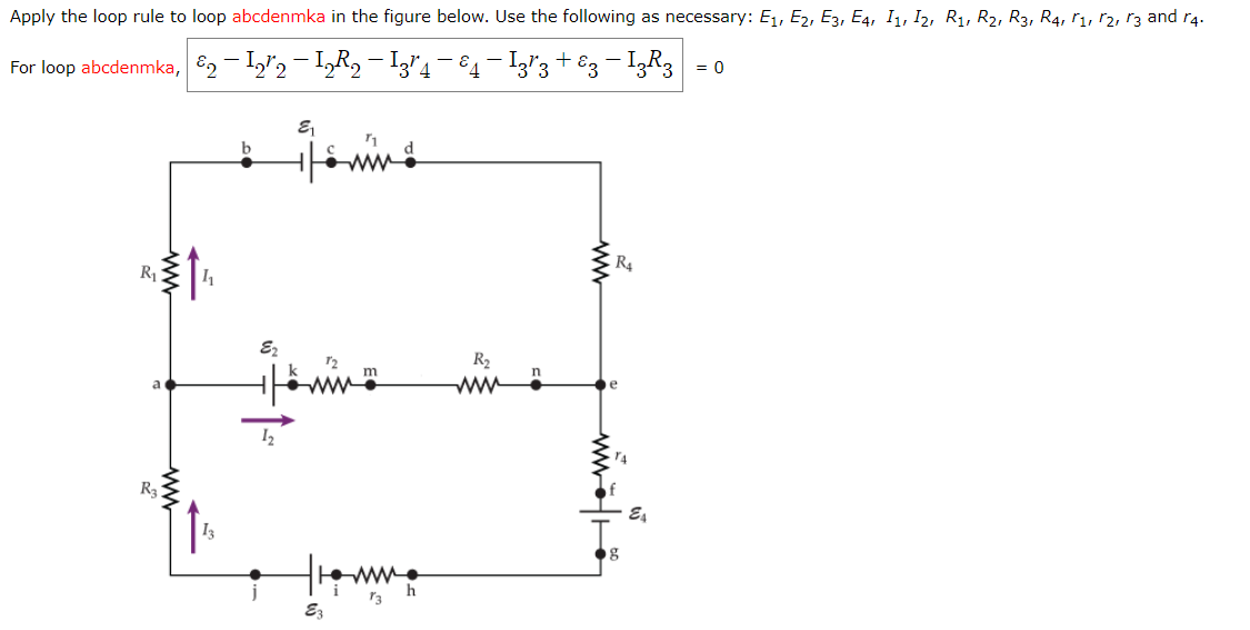 Solved Apply the loop rule to loop abcdenmka in the figure | Chegg.com