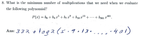 Solved 8. What is the minimum number of multiplications that | Chegg ...