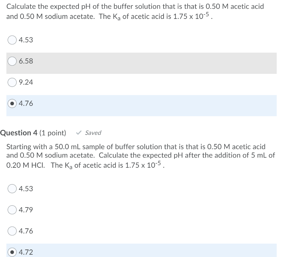 Solved Calculate the expected pH of the buffer solution that | Chegg.com