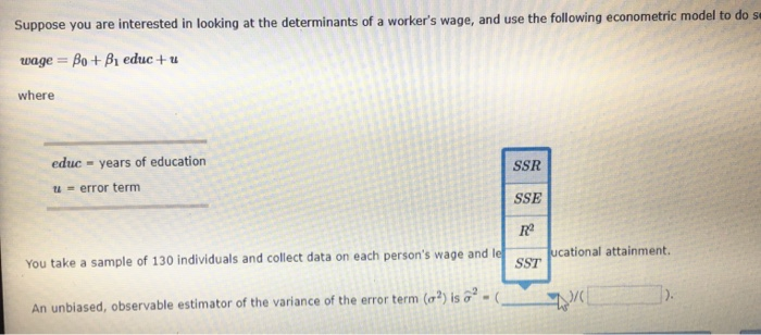 Solved Suppose you are interested in looking at the | Chegg.com