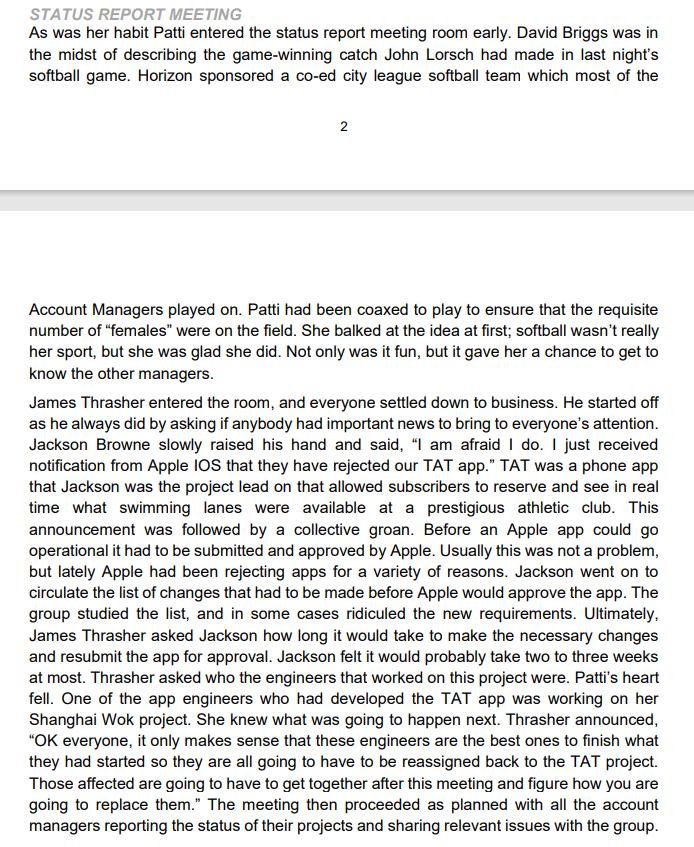 Solved Case Study: Horizon Consulting Patti Smith looked up | Chegg.com