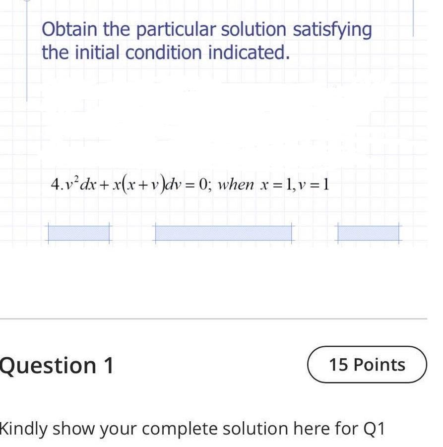 Solved Obtain the particular solution satisfying the initial | Chegg.com